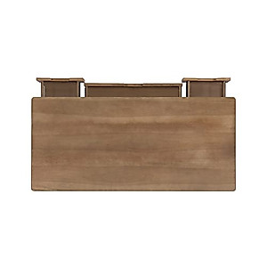 Linon Natural Dutton Wood and Rattan Desk