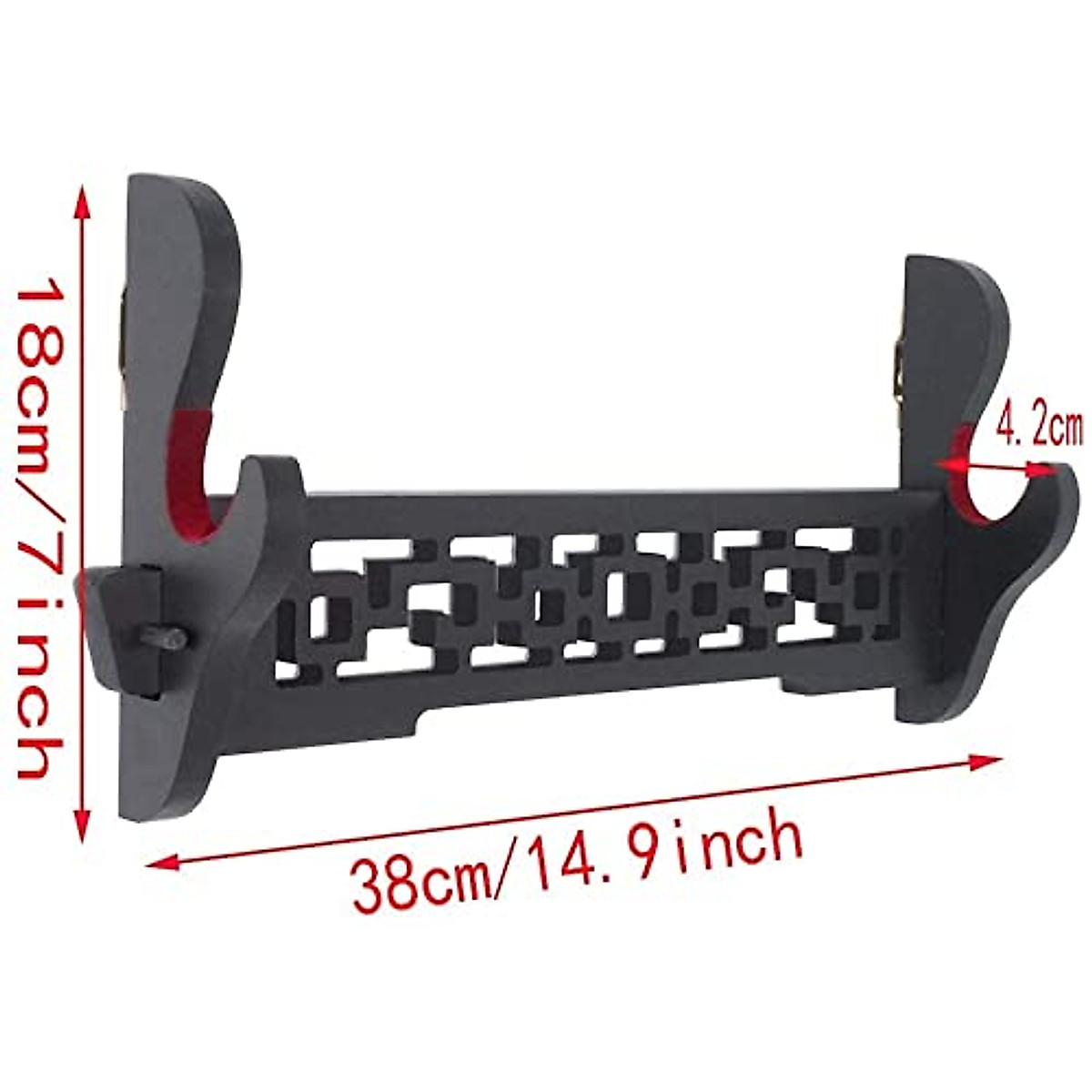 LUCKNIGHT Display Stand 1 Layer Classical Sword Holder Wall- Mounted Red Velvet Sword Stand Japanese Samurai Sword Display Rack Sword Stand
