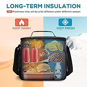 TOURIT Lunch Bag for Men Insulated Lunch Box for Men Leakproof Reusable Lunch Cooler Bag for Work, Office, Outdoor, Picnic, Black