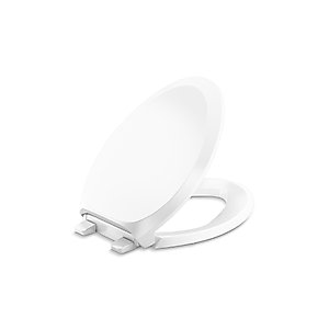 KOHLER 4713-RL-0 French Curve ReadyLatch Quiet-Close Elongated Toilet Seat, Soft Close Toilet Seat, Toilet Seats for Elongated Toilets, White