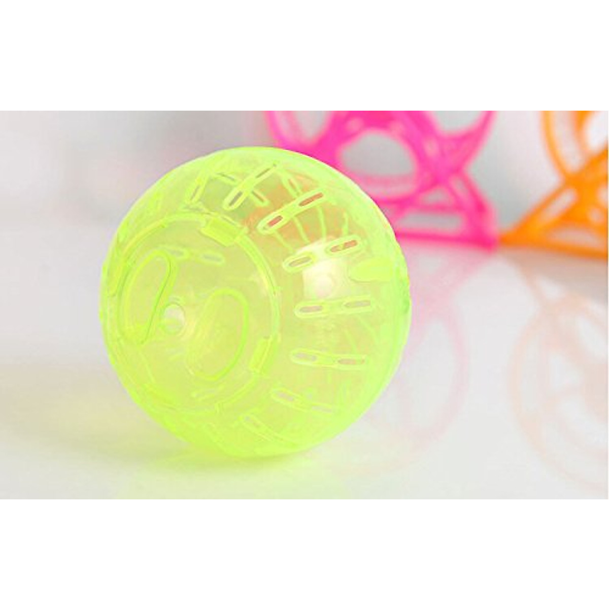 elegantstunning Plastic Pet Rodent Mice Jogging Ball Toy Hamster Gerbil Rat Exercise Balls Play Toys Pure White 10cm10cm10cm