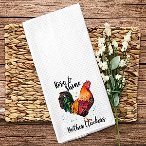 Rise and Shine Mother Clucker Microfiber Towel Rooster Chickens Gift for Friend Farm