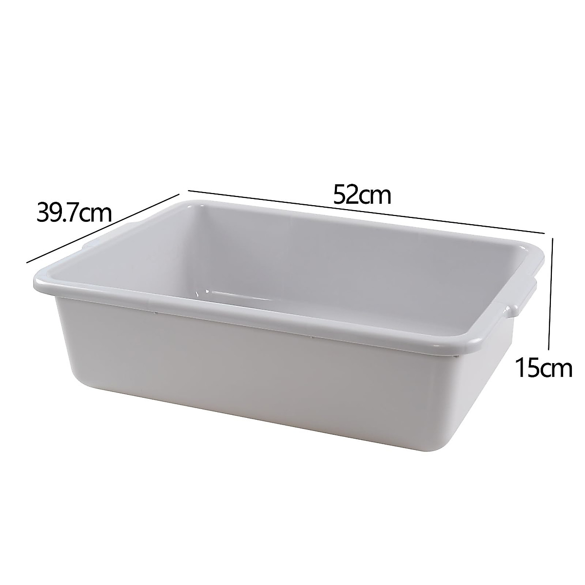 Oymlclivisa 25 L Plastic Commercial Bus Tubs, Restaurant Bus Boxes, Gray, 4 Packs