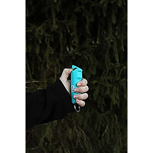 Kuros! by Mace Brand Pocket Pepper Spray (Teal) – 10’ Powerful Pepper Spray with Flip Top Safety Cap, Leaves UV Dye on Skin — Self Defense Pepper Spray for Women, Made in The USA
