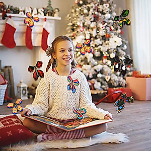 10 Pieces Magic Fairy Flying Butterfly Card Wind up Butterfly Rubber Band Flying Butterfly Surprise Flying Paper Butterflies Set for Party Playing Decorations (Classic Style)