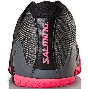 Salming Women's Hawk Squash/Handball Indoor Sports Shoes, Gunmetal/Pink, 9