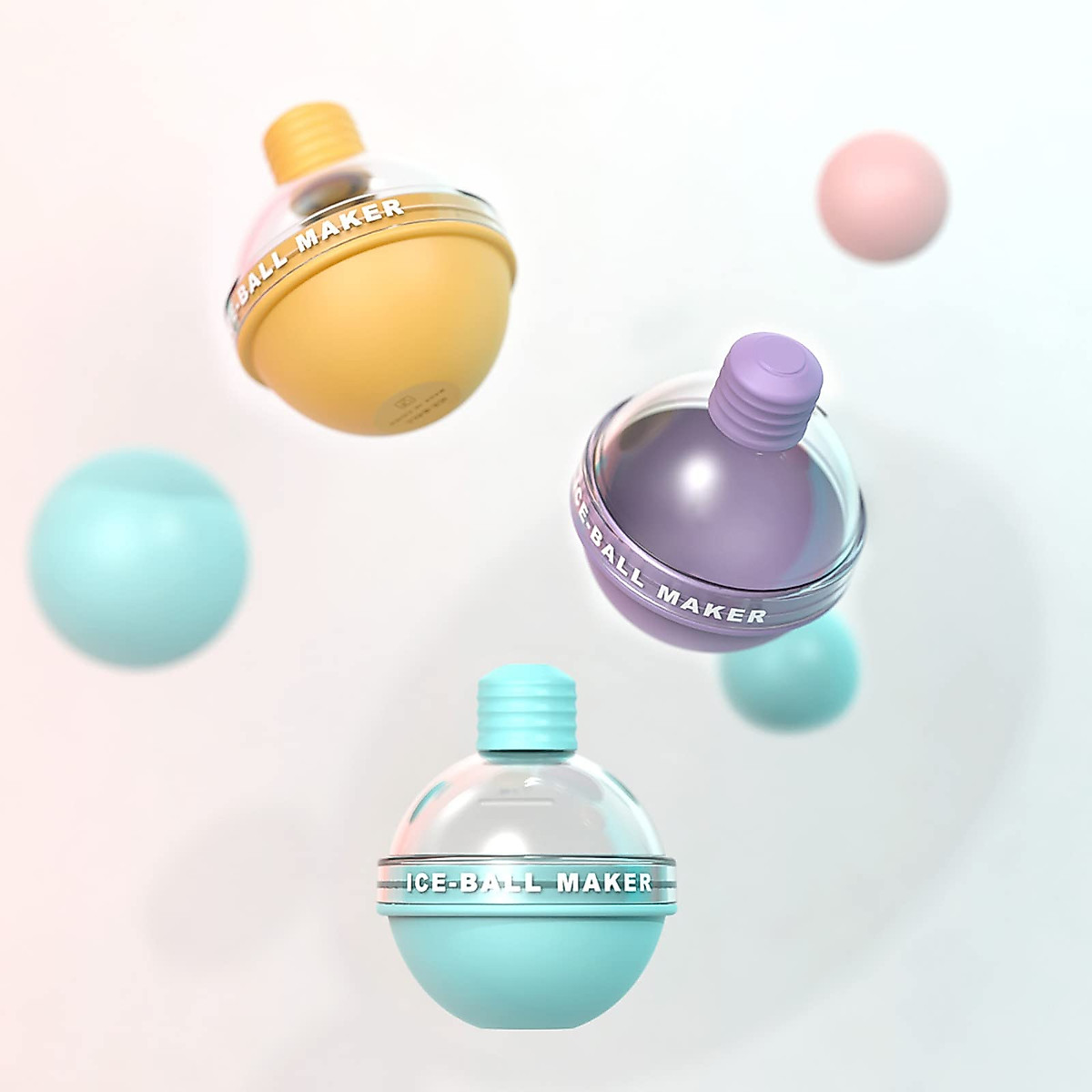 Kitchen Gadgets Lot Ice Ball Mould Bobuluo Round Ice Cube Ice Cube Tray Leak Silicone Big Sphere Ice Ball Makers For Whiskey Cocktail Easy Release Peak Ice