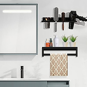 Hair Tool Organizer Wall Mount, Hair Dryer Holder, Blow Curling Iron Holder, Hair Organizer Storage Hairdryer Holder for Bathroom, Vanity Hot Styling Hair Straightener Brush Tool Accessory for Woman