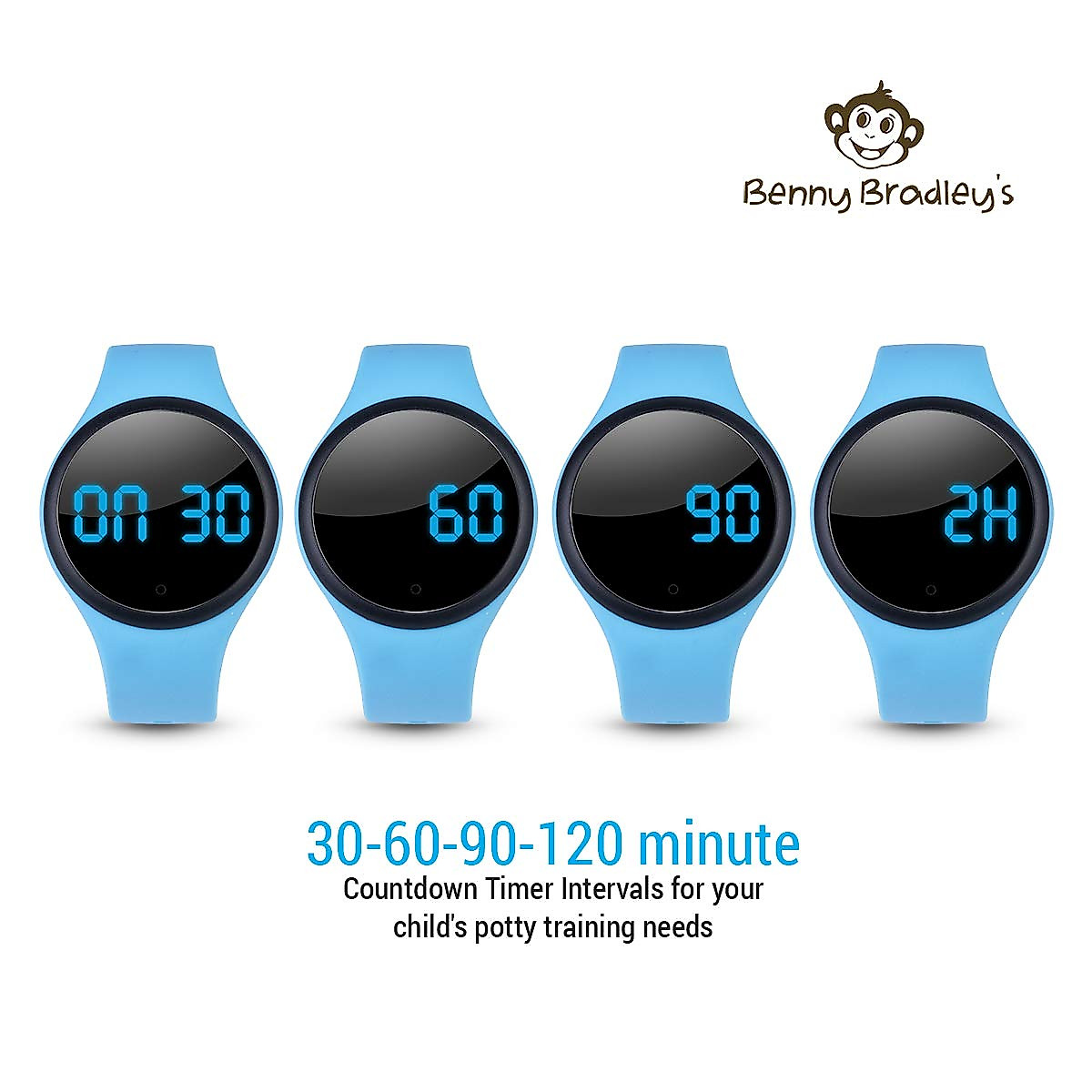 Potty Training Watch for Kids V1 – A Water Resistant Potty Reminder Device for Boys and Girls to Train Your Toddler with Fun/Musical and Vibration Interval Reminders with Potty Training eBook (Blue)