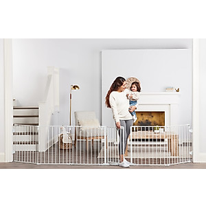 Regalo 144-Inch Super Wide Adjustable Baby Gate and Play Yard, 2-In-1, Bonus Kit, Includes 4 Pack of Wall Mounts