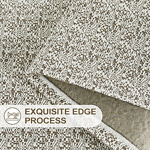 Collive Boho Washable Area Rugs 3x5 Braided Entryway Rug, Farmhouse Woven Carpet Non Slip Kitchen Rugs Rubber Backed Bedroom Rugs Neutral Area Rug Indoor Front Door Rugs for Entrance Bathroom, Tan