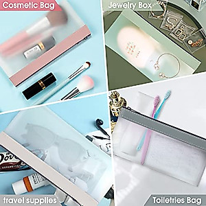 Jasilon 4 Pcs Pencil Case,Makeup Bag for Girls Women Pencil Storage Pouch, Clear Pencil Pouches, Zipper Pen Case Bag,Office College School Gift for adults Teen Girl Boy