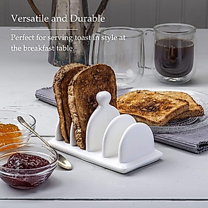 WM Bartleet & Sons 1750 Traditional Porcelain 4 Slot Toast Rack with Carry Handle/Knob– White