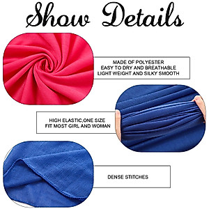 9 Pieces Stretch Head Wraps in 9 Colors Scarf Women African Turban Long Hair Scarf Soft Hair Band for Women Tie Head Scarves