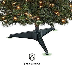 New One 5 Feet Christmas Tree Prelit Artificial Christmas Everett Pine Tree, with 424 Branch Tips, 200L Incandescent Clear Lights