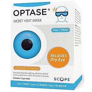 Optase Moist Heat Mask – Heated Eye Mask for Dry Eyes With HydroBead Technology – Washable, Microwaveable Compress – Holds Heat for 10 Minutes