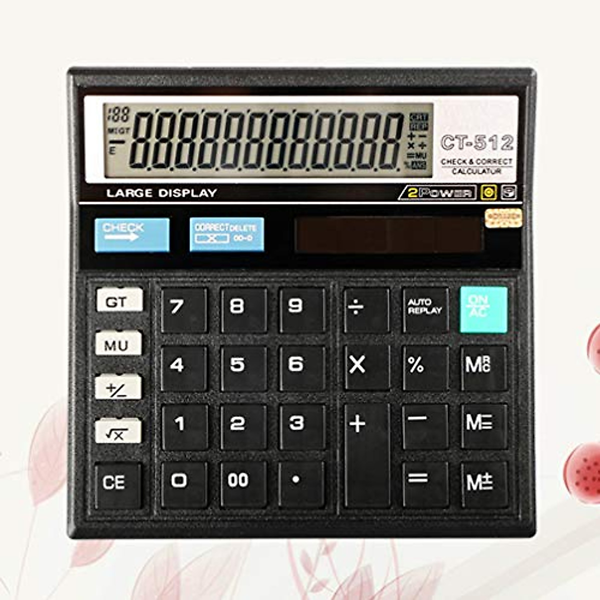 ULTECHNOVO Kids Calculator Office Accounting Digital Desktop Calculator - Black Financial Calculator Battery Computadora para Niños