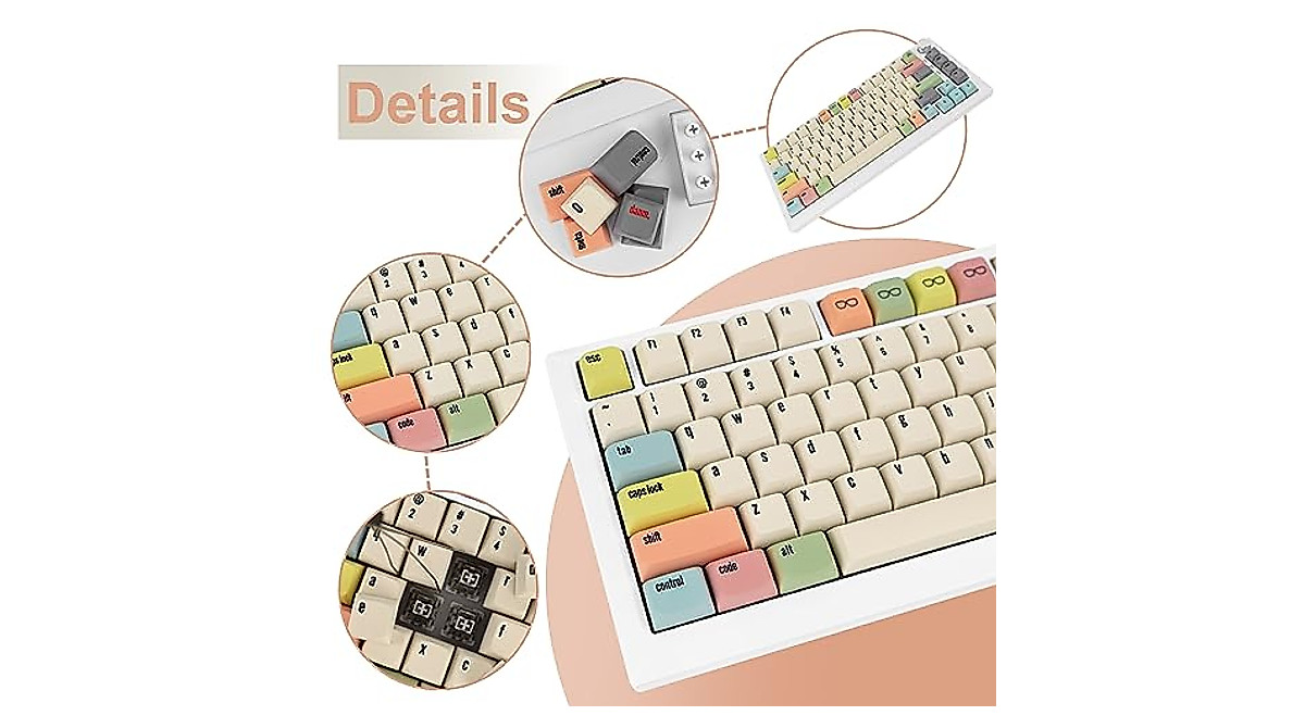 Stylish JOLINTAL 134 Keys Retro Beige Keycaps