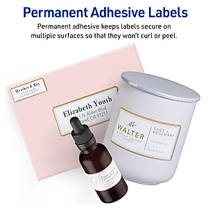 Avery Printable Shipping Labels, 2" x 4", Matte White with Gold Border, 100 Blank Mailing Labels (6541)