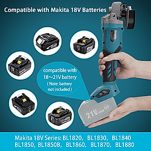 Angle Grinder, 4inch Cordless Angle Grinder with 9 Grinding Wheels,12000RMP 18V/21V Power Grinder, Cutting/Deburring/Derusting Grinder Tool (No Battery)