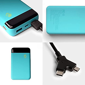 Skullcandy Stash Fat 2 10,000 mAh Fast Charging Power Bank / Small and Light travel friendly Portable Charger for iPhone, Android and Other USB Devices - 90s Vacation