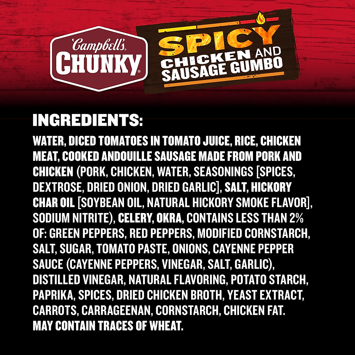 Campbell's Chunky Soup, Spicy Chicken and Sausage Gumbo, 16.1 oz Can (Case of 8)