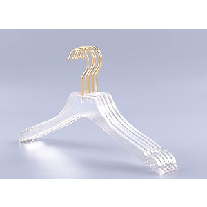 10 Pack Acrylic Clothes Hangers with Gold Hook