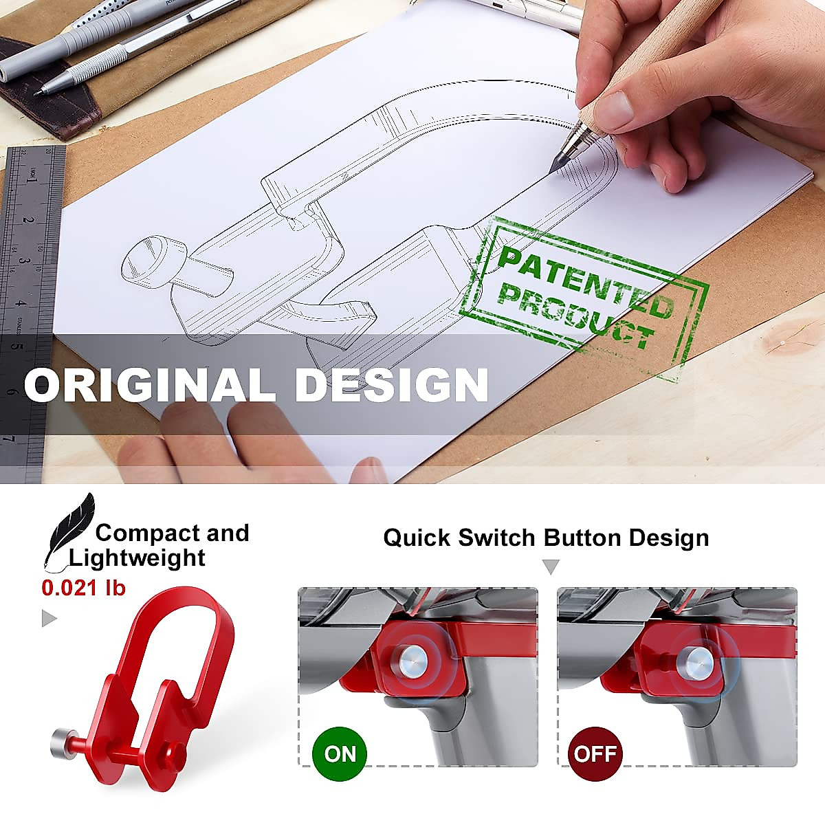 LANMU Trigger Lock Compatible with Dyson Outsize Absolute Plus/Total Clean/Origin Cordless Stick Vacuum Cleaner, Power Button Switch Accessories Attachments, Free Your Finger