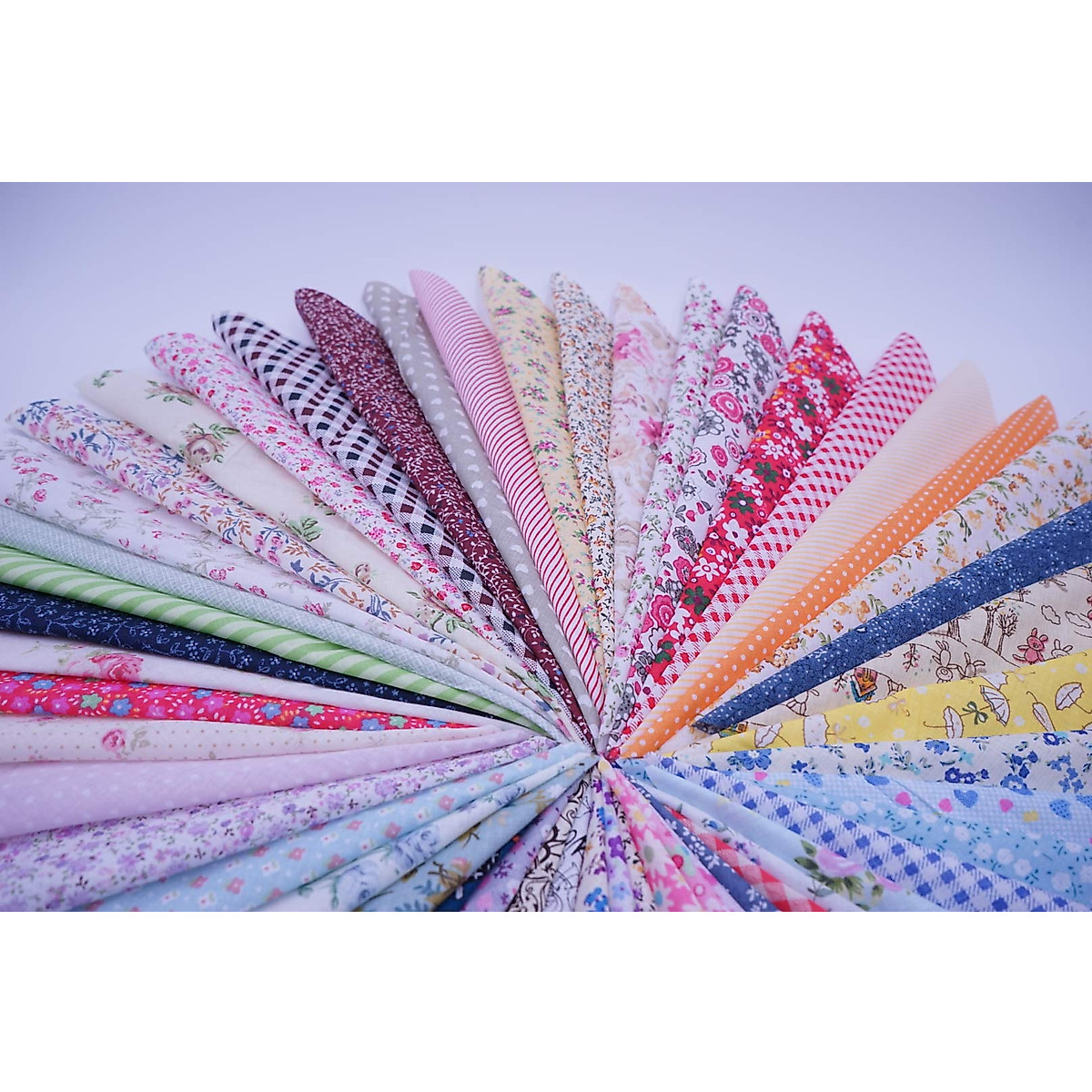 Phantomon 50pcs Cotton Fabric Craft Precut Square Patchwork Sheets for Quilting, Sewing, Scrapbooking, Simplicity Patterns (10Inch x 10Inch)