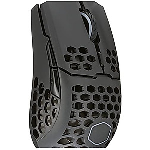 Cooler Master MM711 RGB-LED Lightweight 60g Wired Gaming Mouse - 16000 DPI Optical Sensor, 20 Million Click Omron Switches, Smooth Glide PTFE Feet, and Ambidextrous Honeycomb Shell - Matte Black