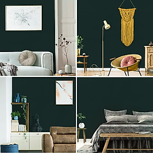 WADILE Peel and Stick Wallpaper 15.9in x 78.7in, Solid Color Contact Paper Waterproof, Vinyl Colored Wall Paper Self Adhesive, Textured Wallpaper Removable for Cabinets/Countertop, Dark Green