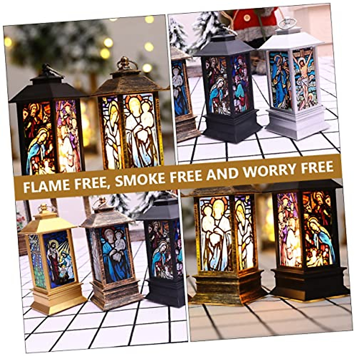 NOLITOY 3pcs for Globe Simulated Outdoor Snow Party Without Snowing Lighted Lights Lanterns Supplies Lighting Glittering Oil Christmas Candle Light Halloween Handheld Night Nativity