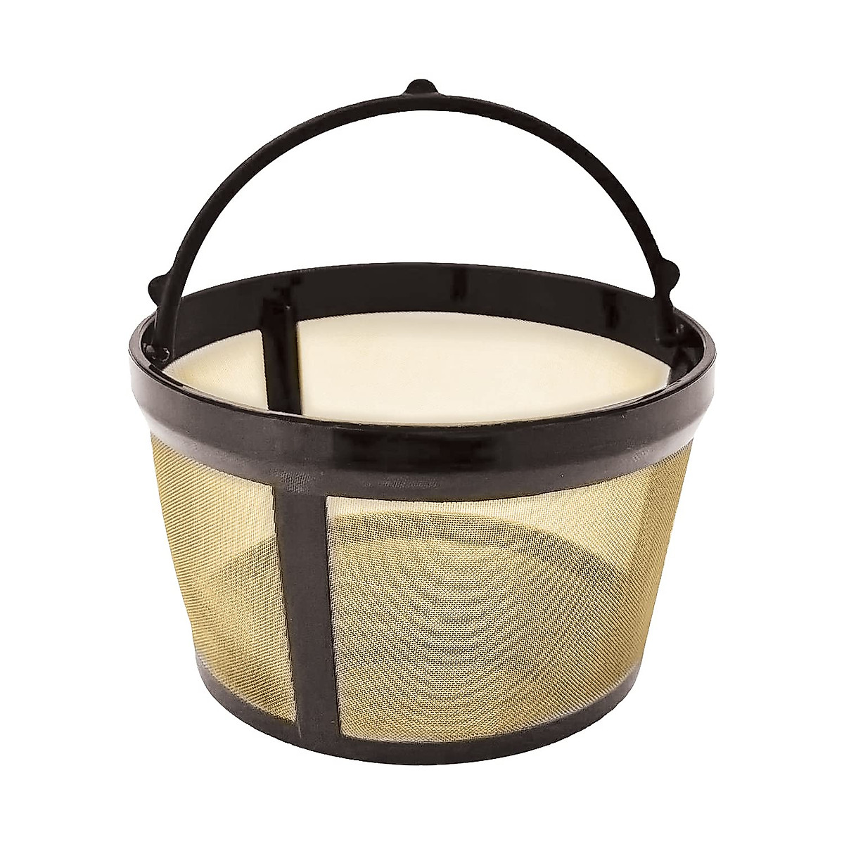 4 Cup Reusable Filter Basket With Closed Bottom Fits MrCoffee Coffee Maker and Brewer - Permanent Filter Replacement for Mr Coffee Gold Tone Basket-Style Filters