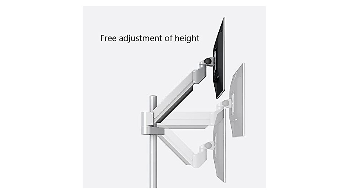 CRUHRE Quad Monitor Stand - Adjustable Height Arm Mount