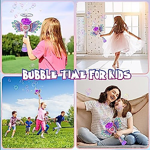 Bubble Wand for Kids Girls - Princess Bubble Wands Toddler Bubble Machine Wands Blower Age 3 4 5 6 7 8 Years Old Girl Gifts for Birthday Children's Day Party Summer Outdoor Toys Pink