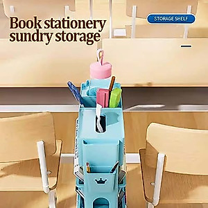 Utility Cart Organizer 6 Tier Rolling Cart with Wheels Portable Bookshelf on Wheels Narrow for Bedroom Living Room Home School,Green