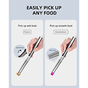 IROJEEF Reusable Chopsticks Metal Chopsticks Set Chopsticks kids Chopsticks Autosticks Press Chopsticks Beginner Chopsticks Easy Chopsticks Super portable Easy to Clean (Black)