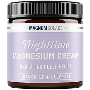 Magnesium Lotion – Nighttime Magnesium Cream – Apply to Legs, Arms or Chest - Topical Magnesium Chloride – USA Made and Safe for Kids (Chamomile Lavender)
