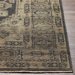 Hauteloom Huntspill Wool Living Room, Bedroom Area Rug - Traditional - Black, Charcoal, Peach - 8' x 10'