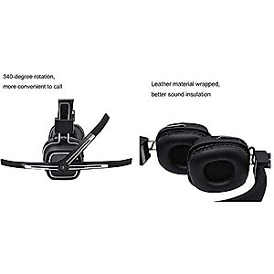 Trucker Bluetooth Headset Wireless with Noise canceling Microphone, On-Ear Wireless Headphones with Mic for iOS & Android Mobile Phone, Skype, Truck Driver,Call Center,Voip
