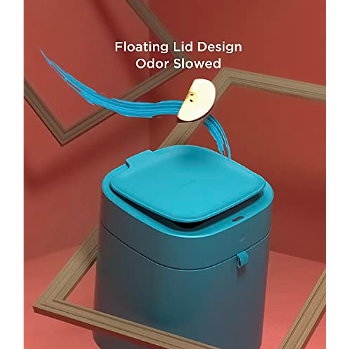 TOWNEW T Air X Orange Self Sealing Trash Can, 3.5 Gallon Automatic Garbage Can with Motion Sensor and Handle, Smart Trash Bin for Living Room Bedroom Kitchen Restroom, Orange