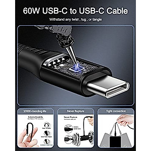 Fast C Type Charger Kit for Samsung Galaxy S23 S22 S22+ S21 Ultra 5G S20 S10 S10E A51 A71 Note 20 Tab S8 Google Pixel 7 Pro 7 6a 6 6Pro, 20W PD Wall Plug+30W Car Adapter+2 x 60W C to USB-C Cables-6Ft