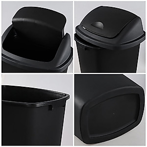 Uumitty Kitchen Trash Can 18.5 Gallon with Swing Lid, 70L Plastic Tall Garbage Can Outdoor and Indoor, Perfect for Commercial Offices, Home Office, 4 Pack