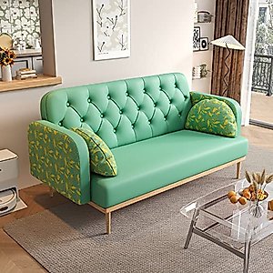 PHOYAL Loveseat Sofa, Mid Century Modern Decor Love Seat Couch, 56" 2-Seater Sofa Double seat Modern Sofa for Living Room, Apartment, Studio,Office & Small Space (Green)