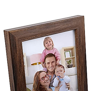 Giftgarden 5x7 Picture Frame Brown Set of 12, Multi Rustic Walnut Wood-Color 5 by 7 Photo Frames Bulk for Wall or Tabletop Display