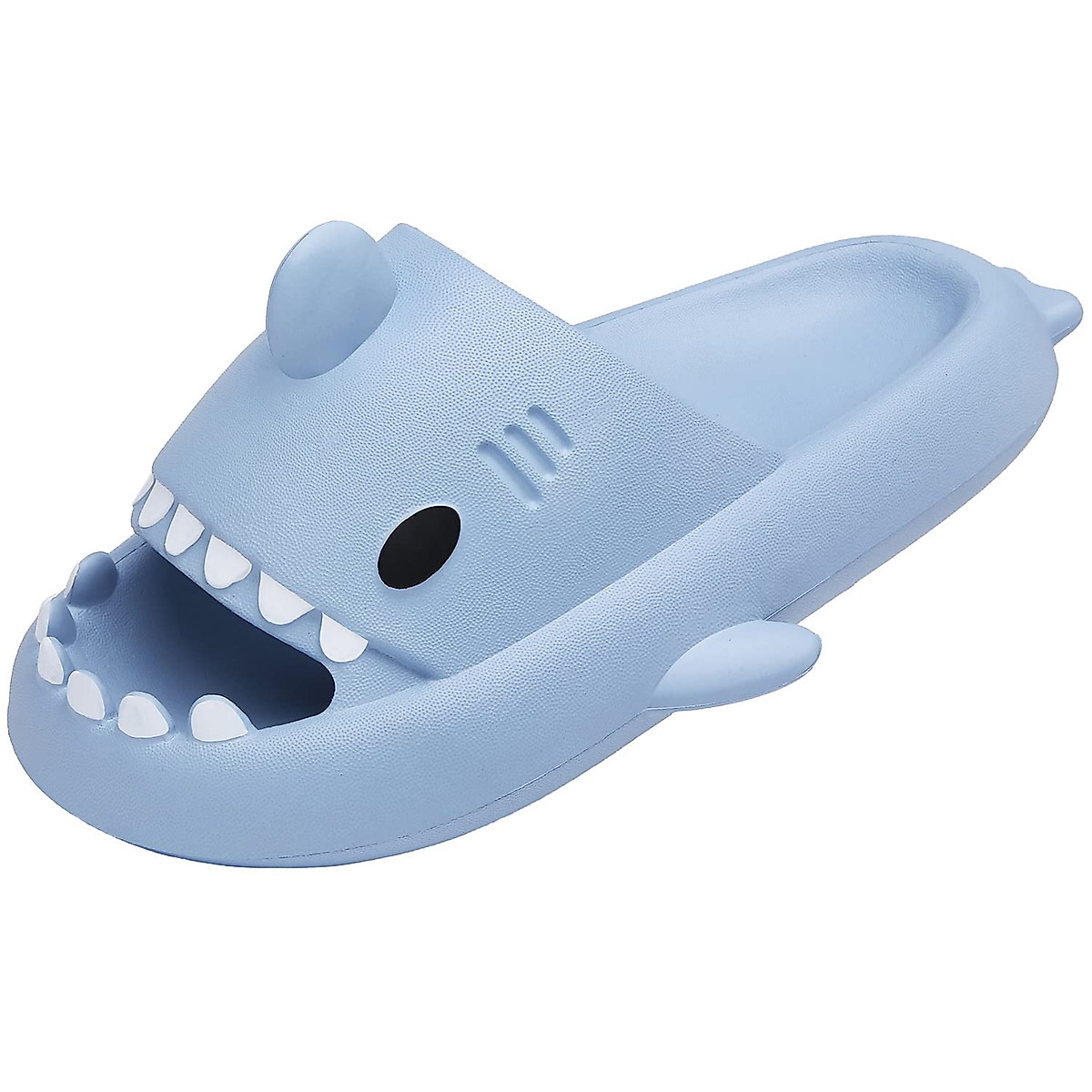 Men's and Women's Shark Slides Cloud Slippers Summer Novelty Open Toe Slide Sandals Anti-Slip Beach Pool Shower Shoes with Cushioned Thick Sole, Blue, 11-12 Women/9.5-10 Men