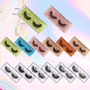 Ruairie 5D Faux Mink Lashes Wholesale Bulk 30 Pairs 6 Styles Natural False Lashes Pack Fluffy Volume False Eyelashes Wispy 3D Fake Lashes Mink