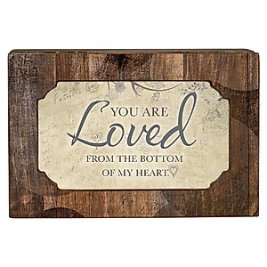 Cottage Garden Loved from Bottom of My Heart Deco Woodgrain Jewelry Music Box Plays Wind Beneath My Wings