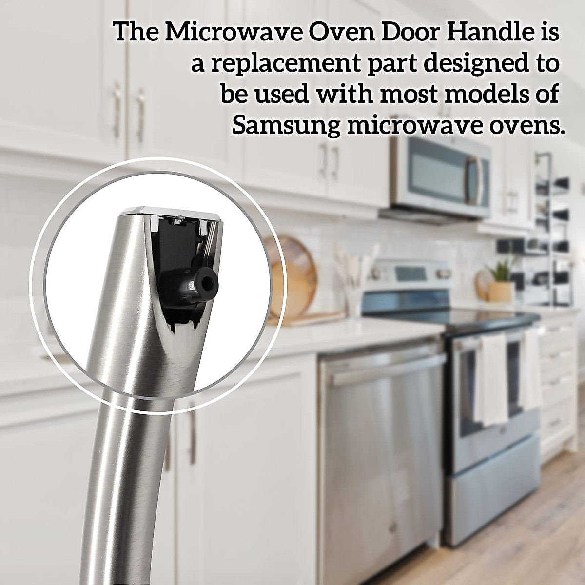 Microwave Door Handle DE94-02933A Replacement for Samsung ME20H705MSS ME16H702SES SMH1816S Microwave Handle Parts