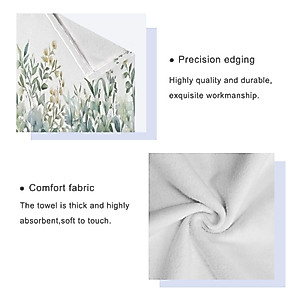 Flradish Green Leaves Towels 3 Pack Bath Towels for Bathroom Set Soft Cotton Highly Absorbent Lightweight & Quickdry Towel Set 1 Bath Towel,1 Hand Towel,1 Washclothe